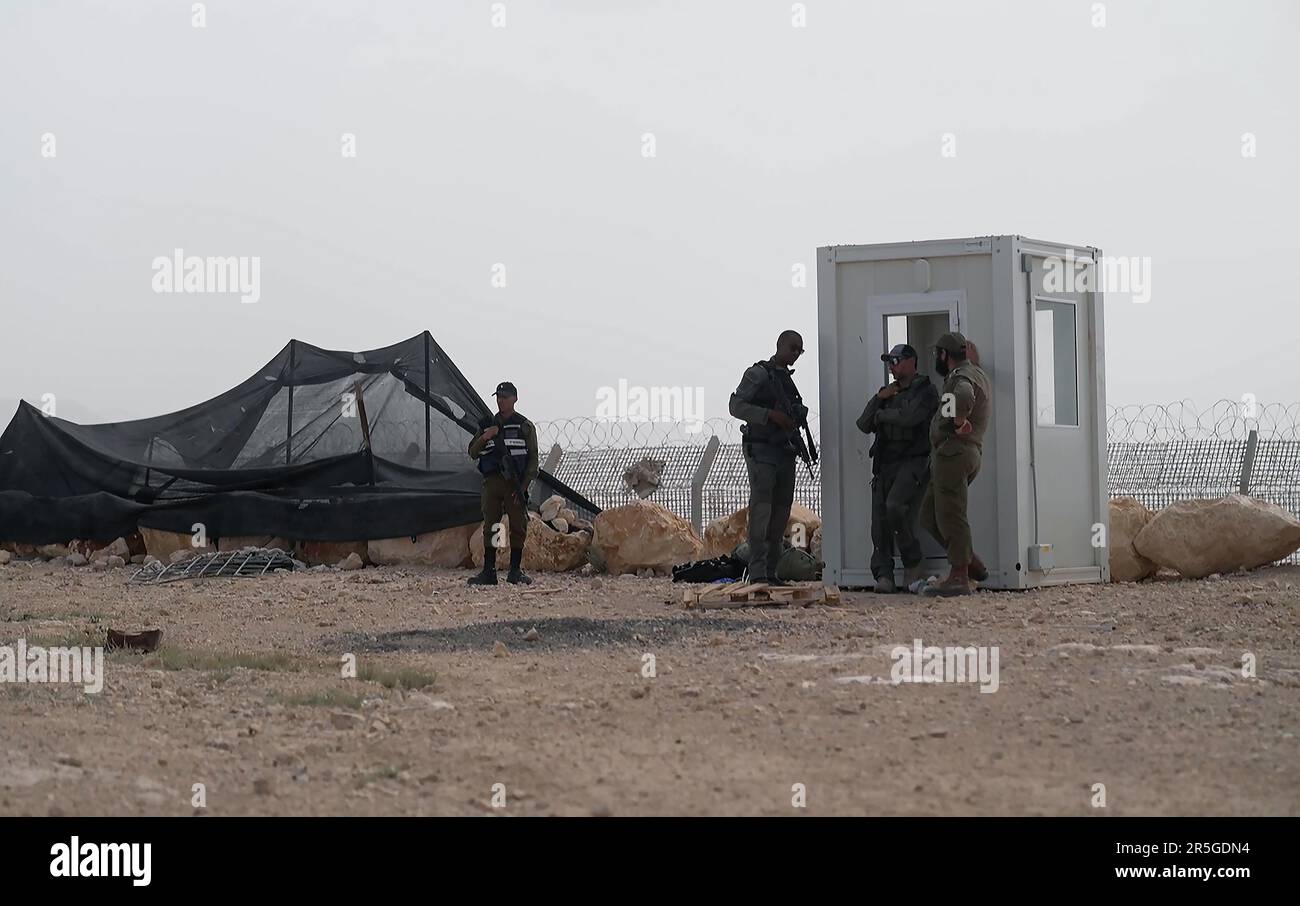 Israel. 03rd June, 2023. Israeli soldiers stand guard at the Mount ...