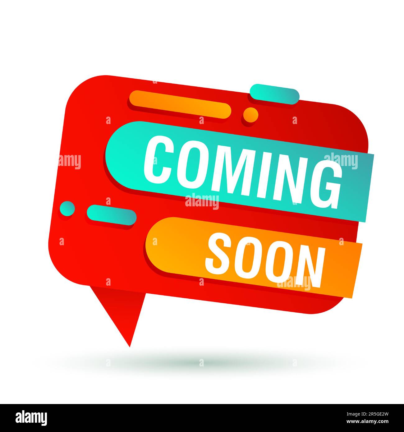 Coming soon red and cyan banner design Stock Vector Image & Art - Alamy