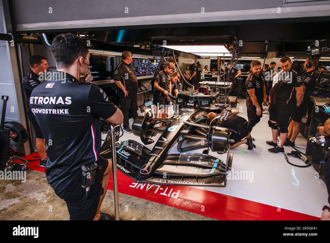 Lewis hamilton barcelona 2023 box hi-res stock photography and images ...
