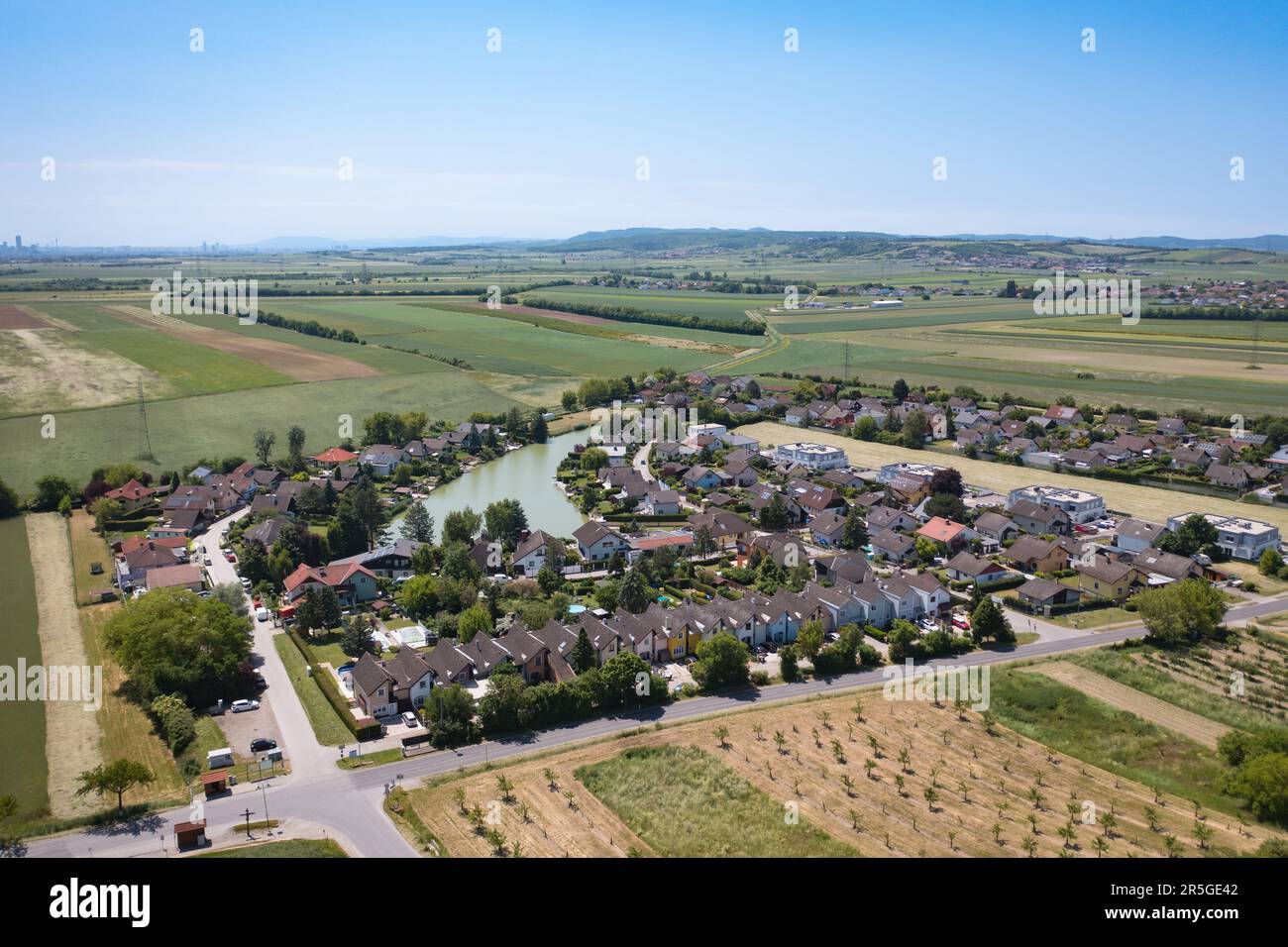 Lake Putzing in Lower Austria. Famous village in the Weinviertel region ...