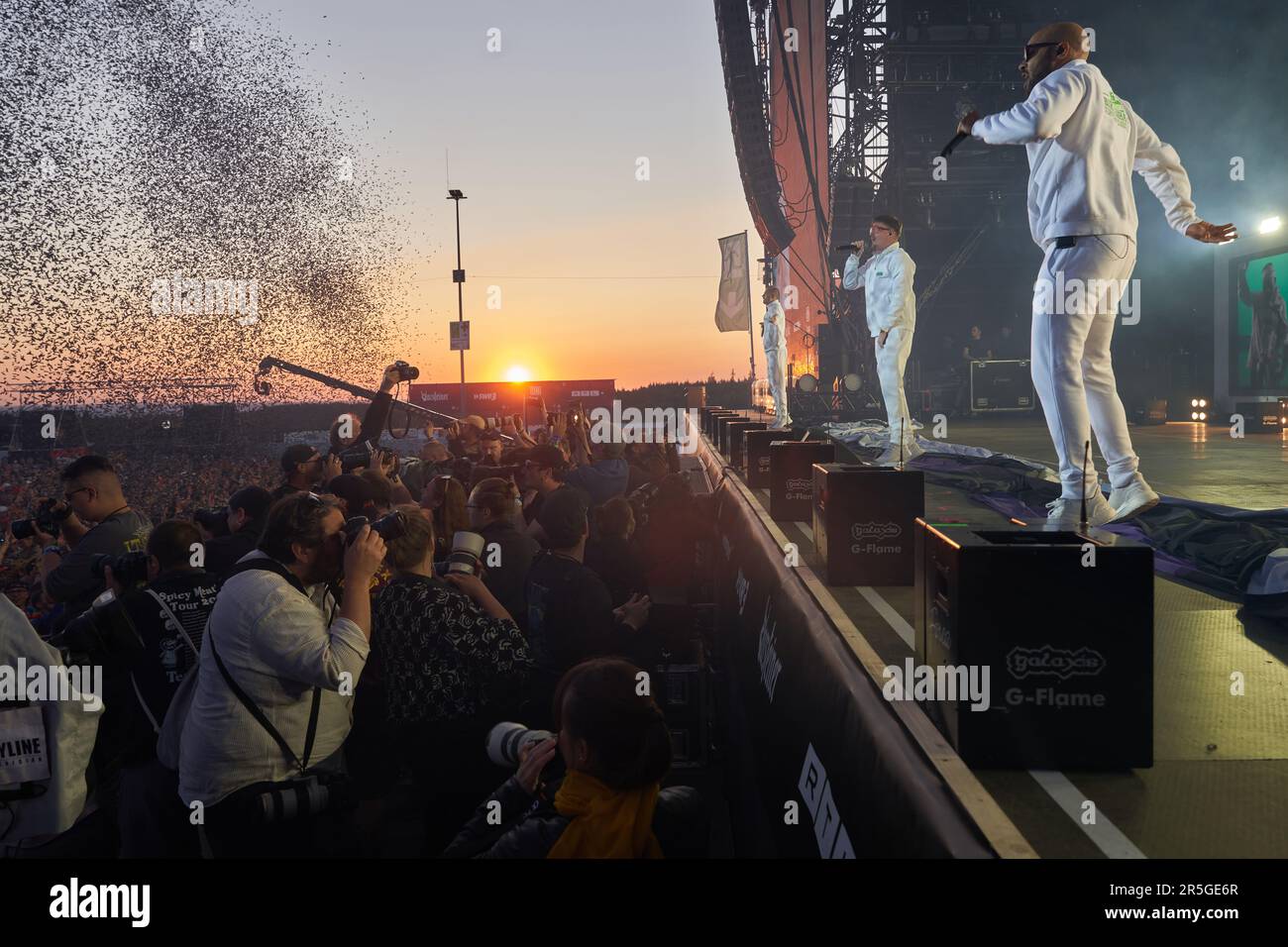 03 June 2023, Rhineland-Palatinate, Nürburg: Rapper KIZ performs on the ...