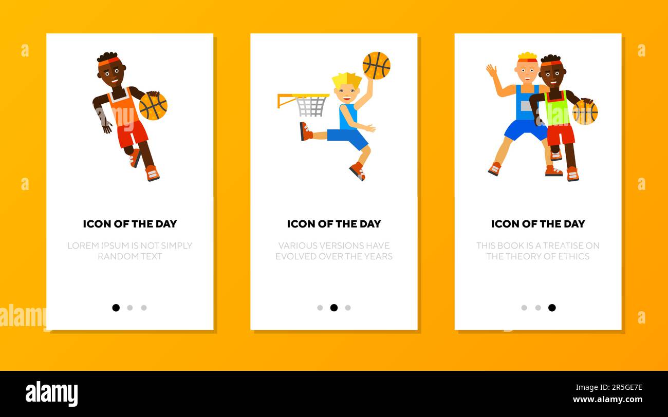 Basketball players icon set Stock Vector Image & Art - Alamy