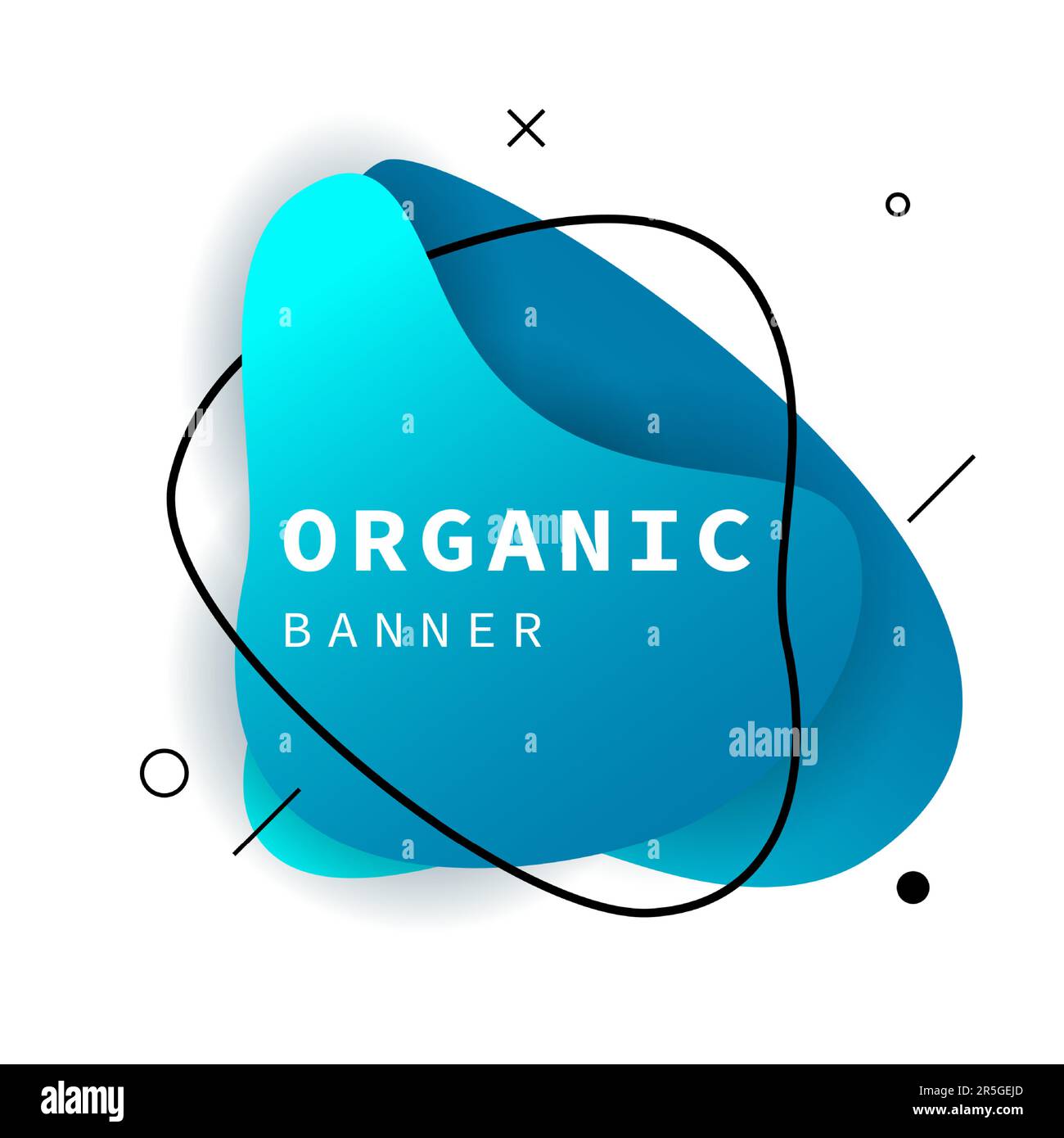 Blue abstract fluid shapes with flux frame Stock Vector Image & Art - Alamy