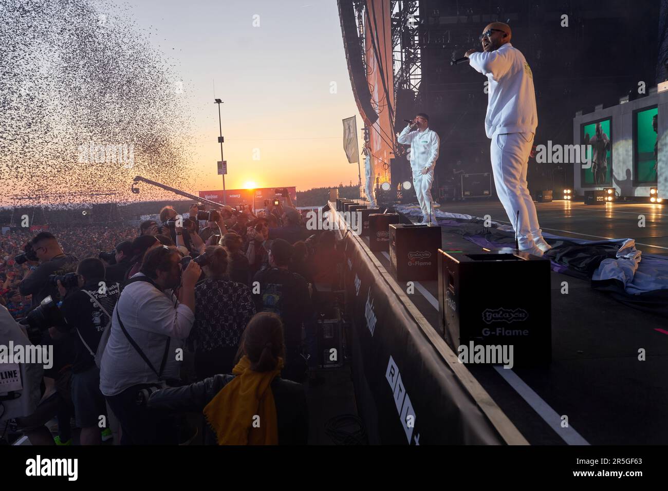 03 June 2023, Rhineland-Palatinate, Nürburg: Rapper KIZ performs on the ...