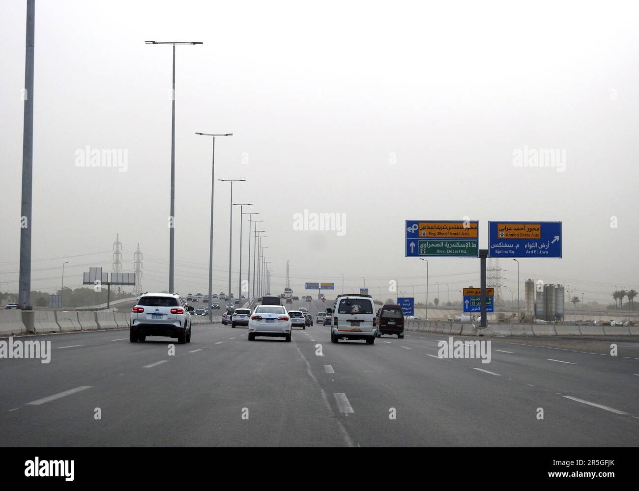 Giza, Egypt, May 21 2023: 26th of July corridor road development ...