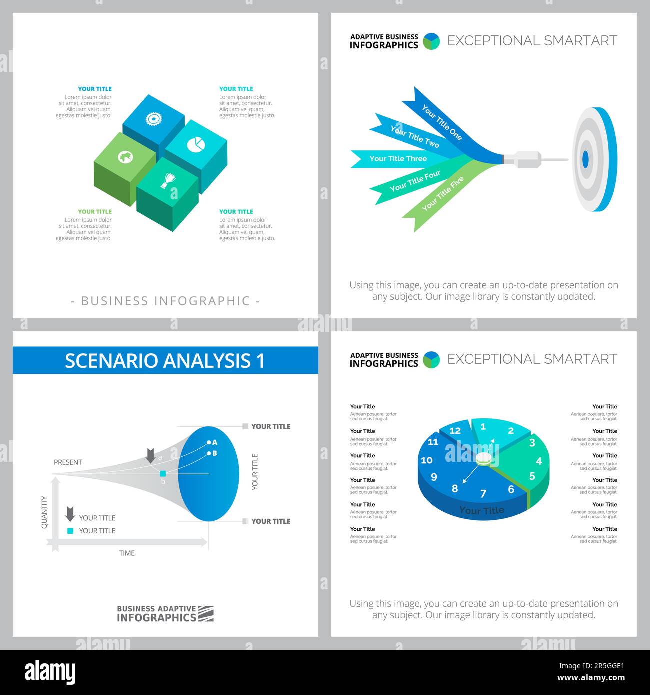 Collage of creative marketing infographic charts Stock Vector Image ...