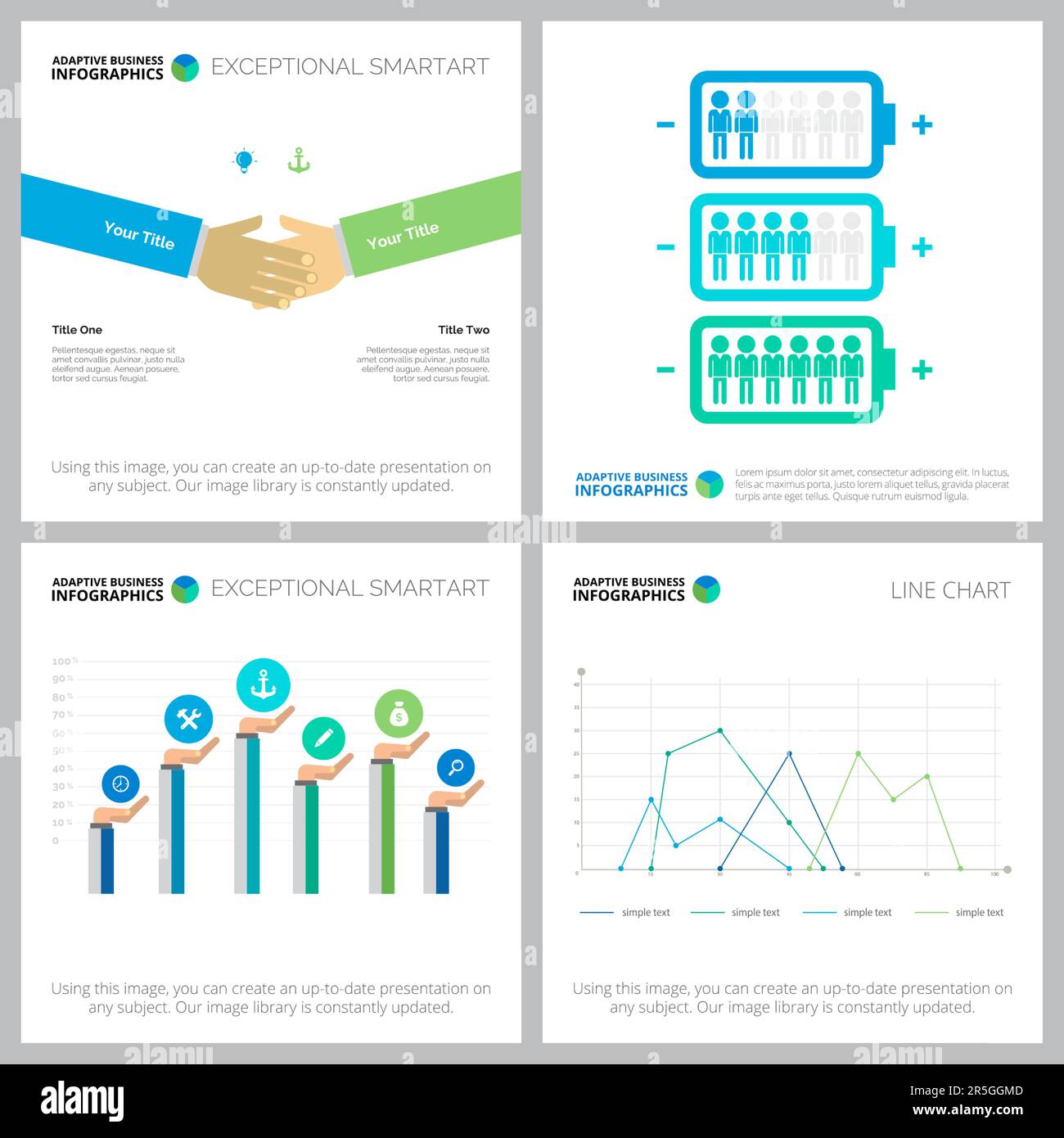 Collage of creative marketing concept graphic charts Stock Vector Image ...