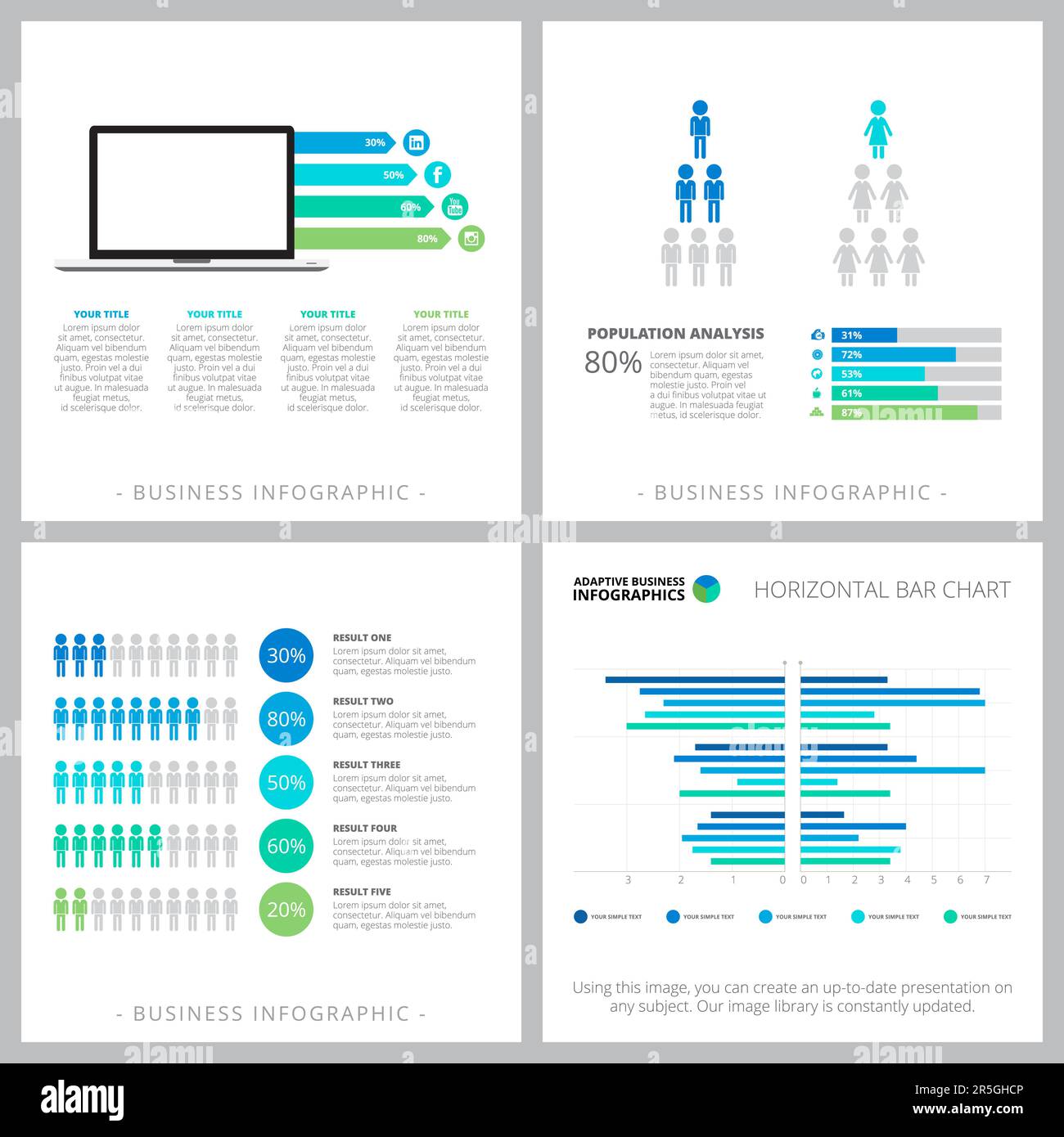 Creative graphs set for annual report, business project Stock Vector ...