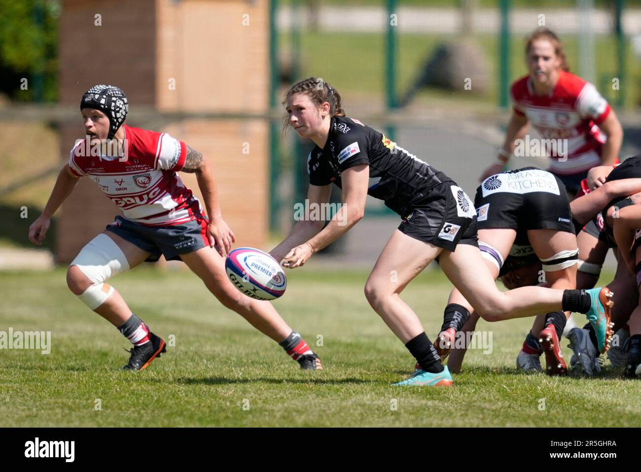 Gloucester,UK, 03 Jun 2023 Flo Robinson (Exeter) passes ball during the ...