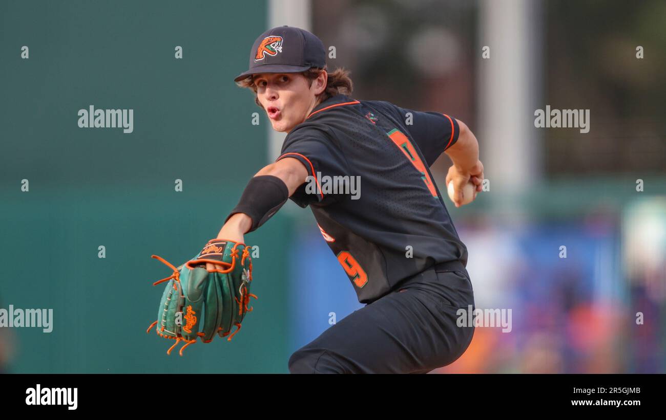 Florida A&M pitcher Caleb Granger (9) in action during an NCAA baseball ...