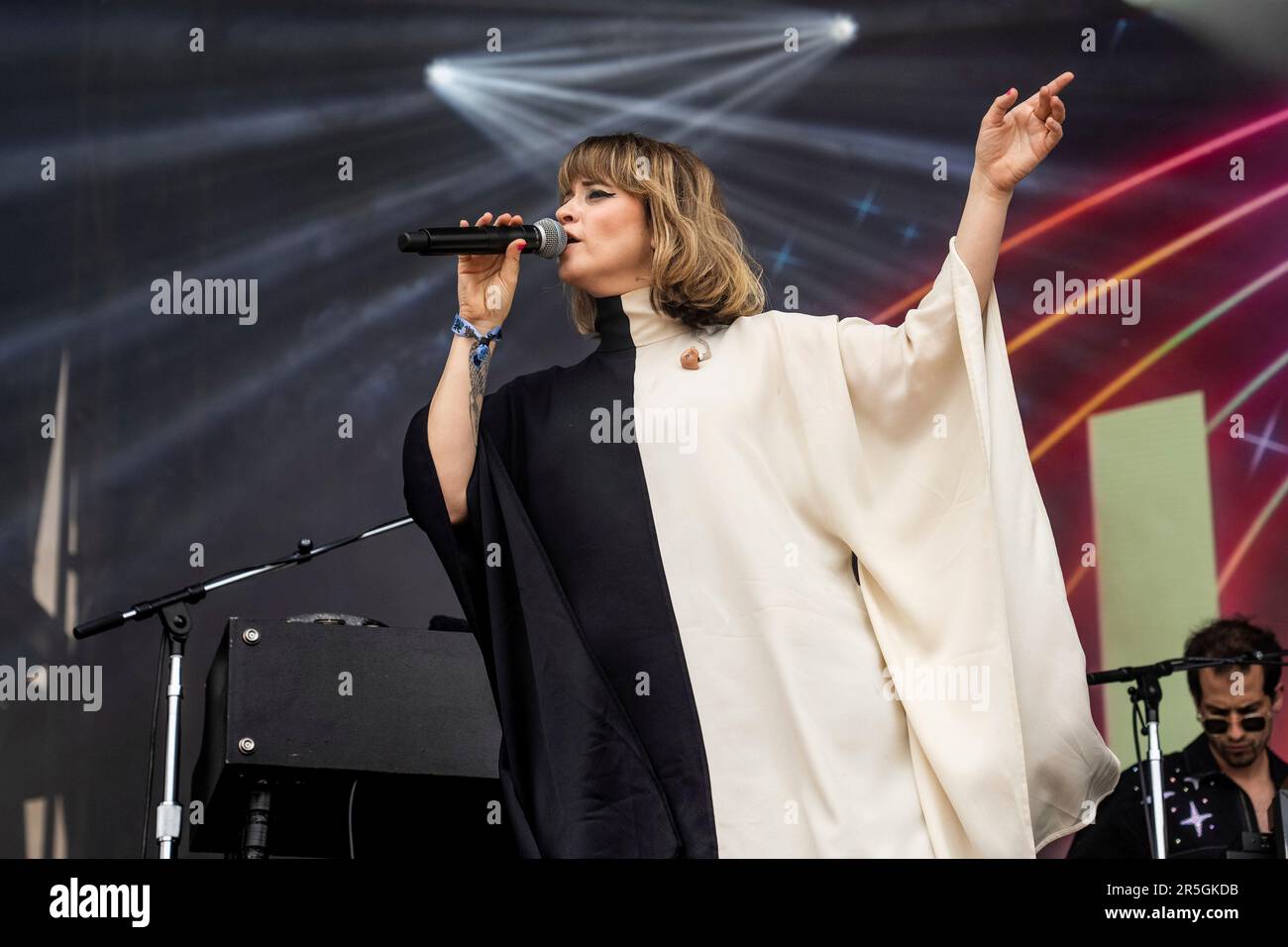 Jess Wolfe of Lucius performs at Railbird Music Festival on Saturday, June 3, 2023, at The ...