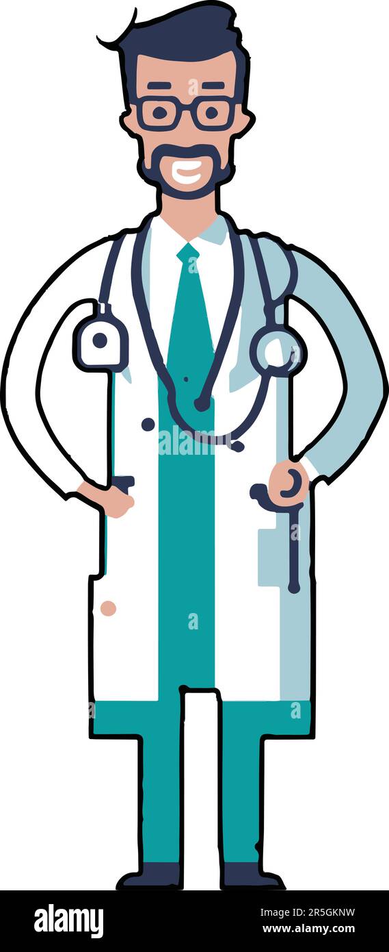 The Flat Doctor Illustration is a modern and minimalist representation ...