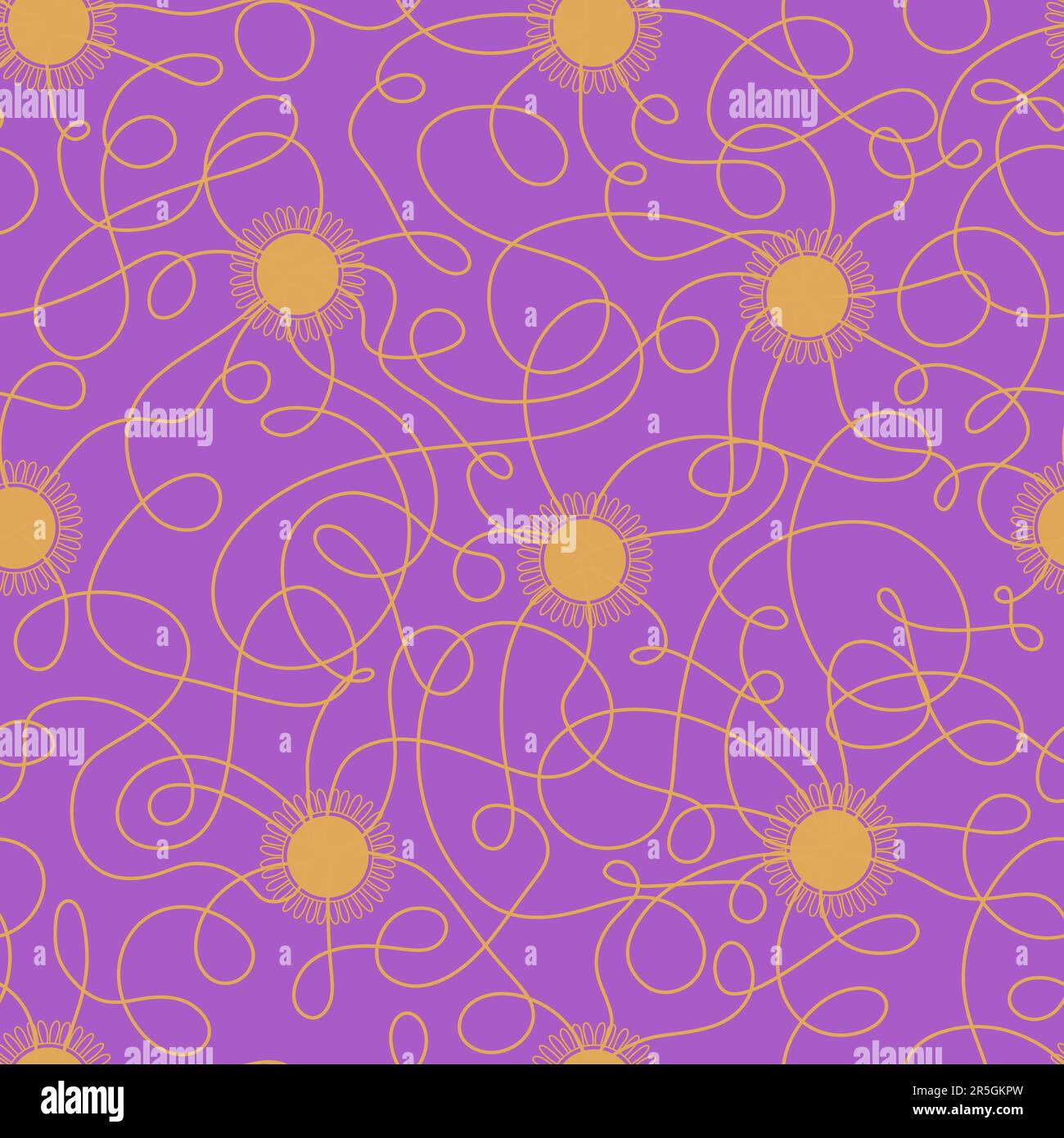 Abstract floral seamless flower line art pattern for wrapping paper and ...