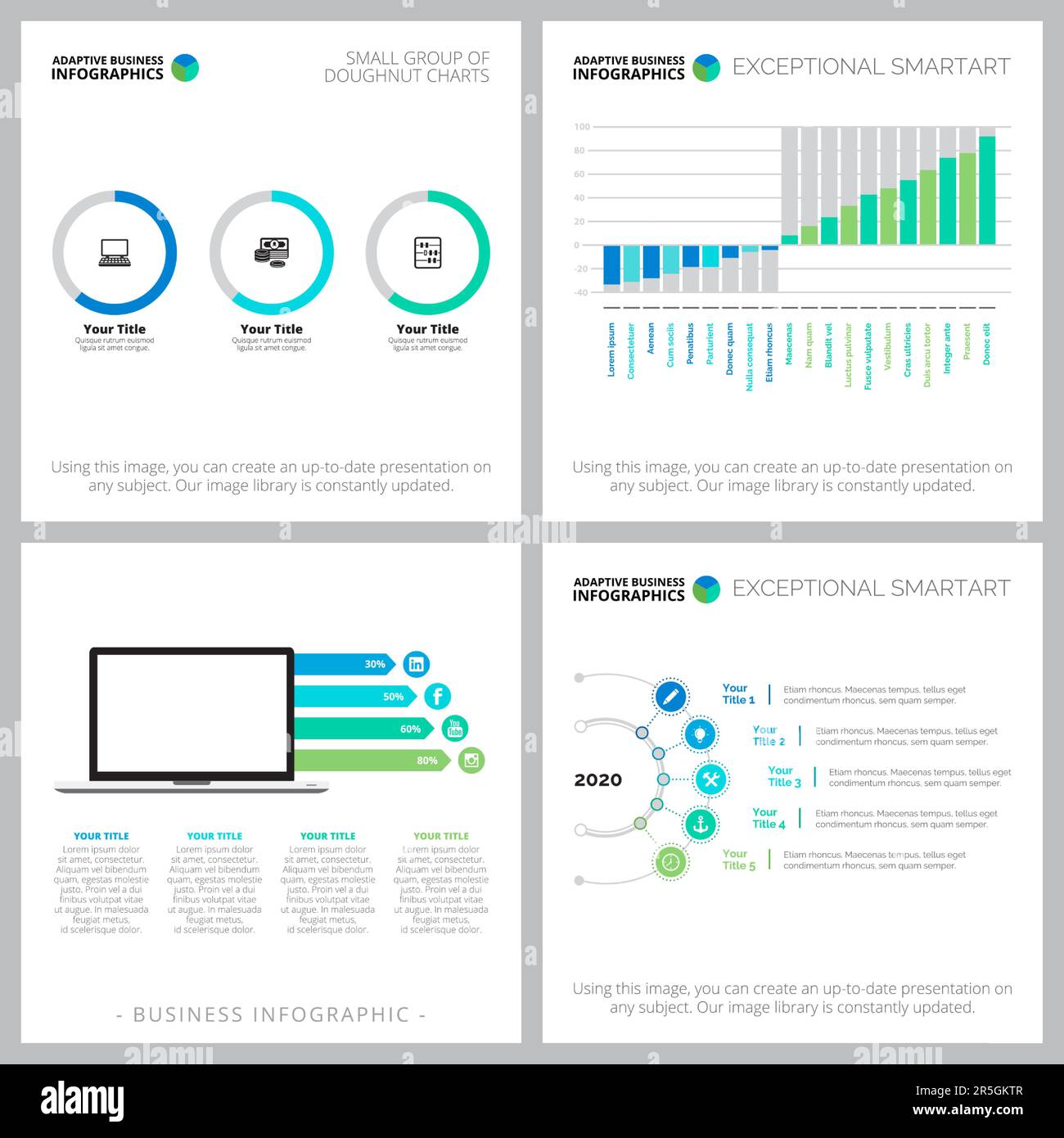 Set of original infographic diagrams with geometric elements Stock ...