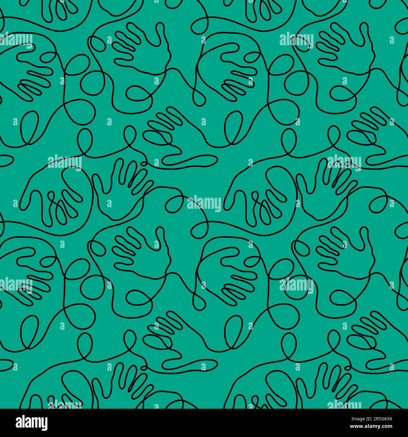 Abstract stripes seamless handprint line art pattern for wrapping paper ...