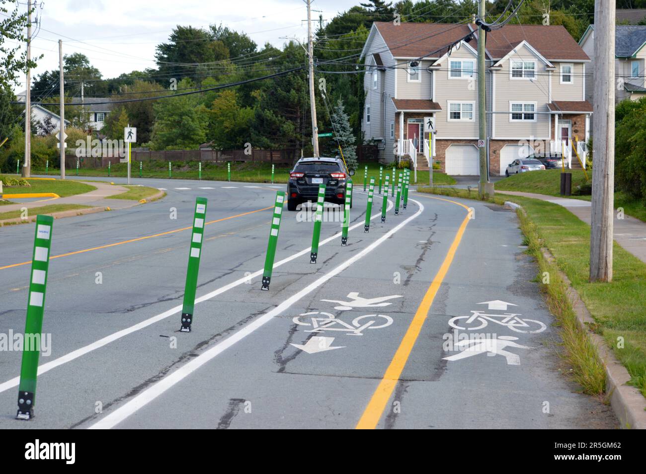 Shared pedestrian and bike lanes on Eisener Boulevard in Portland Hills, Dartmouth, Nova Scotia ...