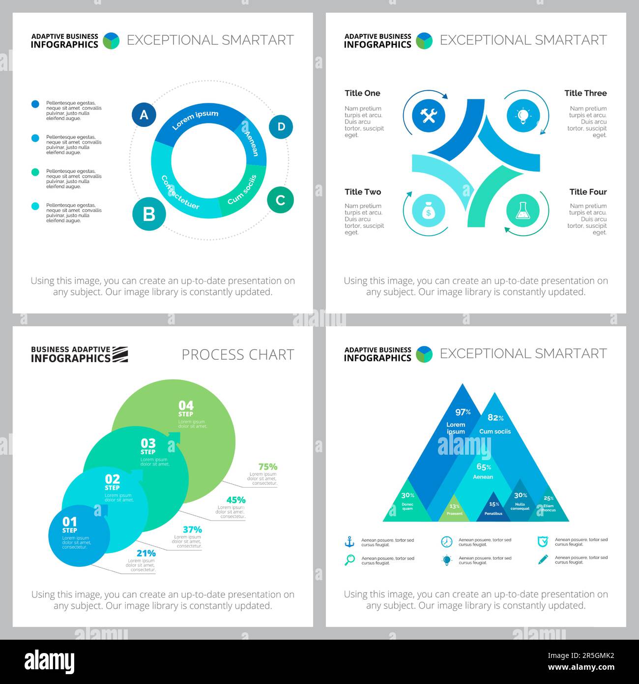 Set Of Creative Infographic Diagrams With Geometric Elements Stock