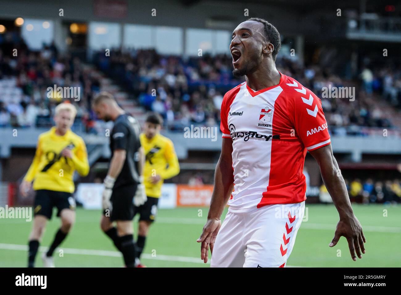 EMMEN - Lorenzo Burnet of FC Emmen during the play-off promotion ...