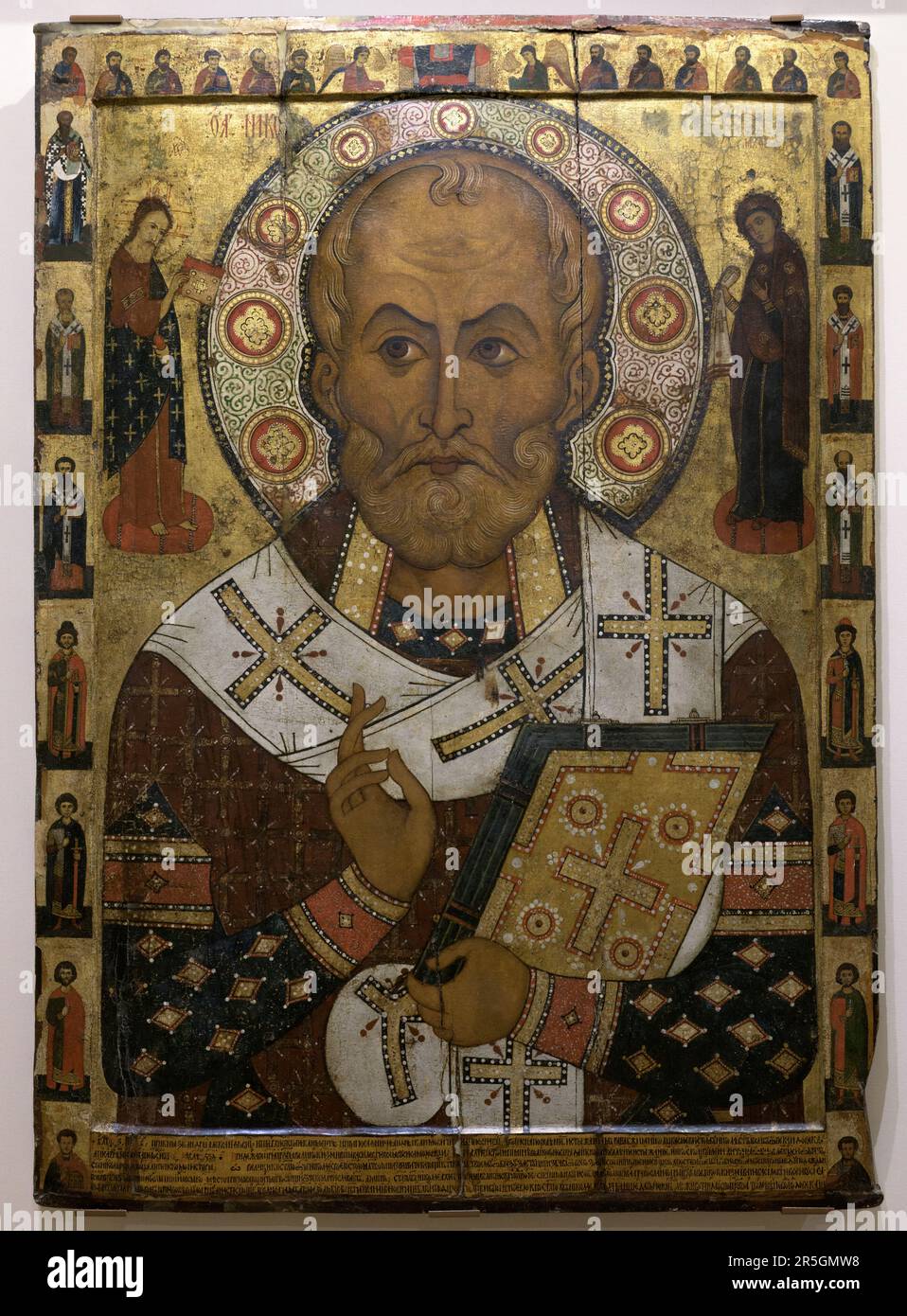 Saint Nicolas - antique russian orthodox icon Stock Photo - Alamy