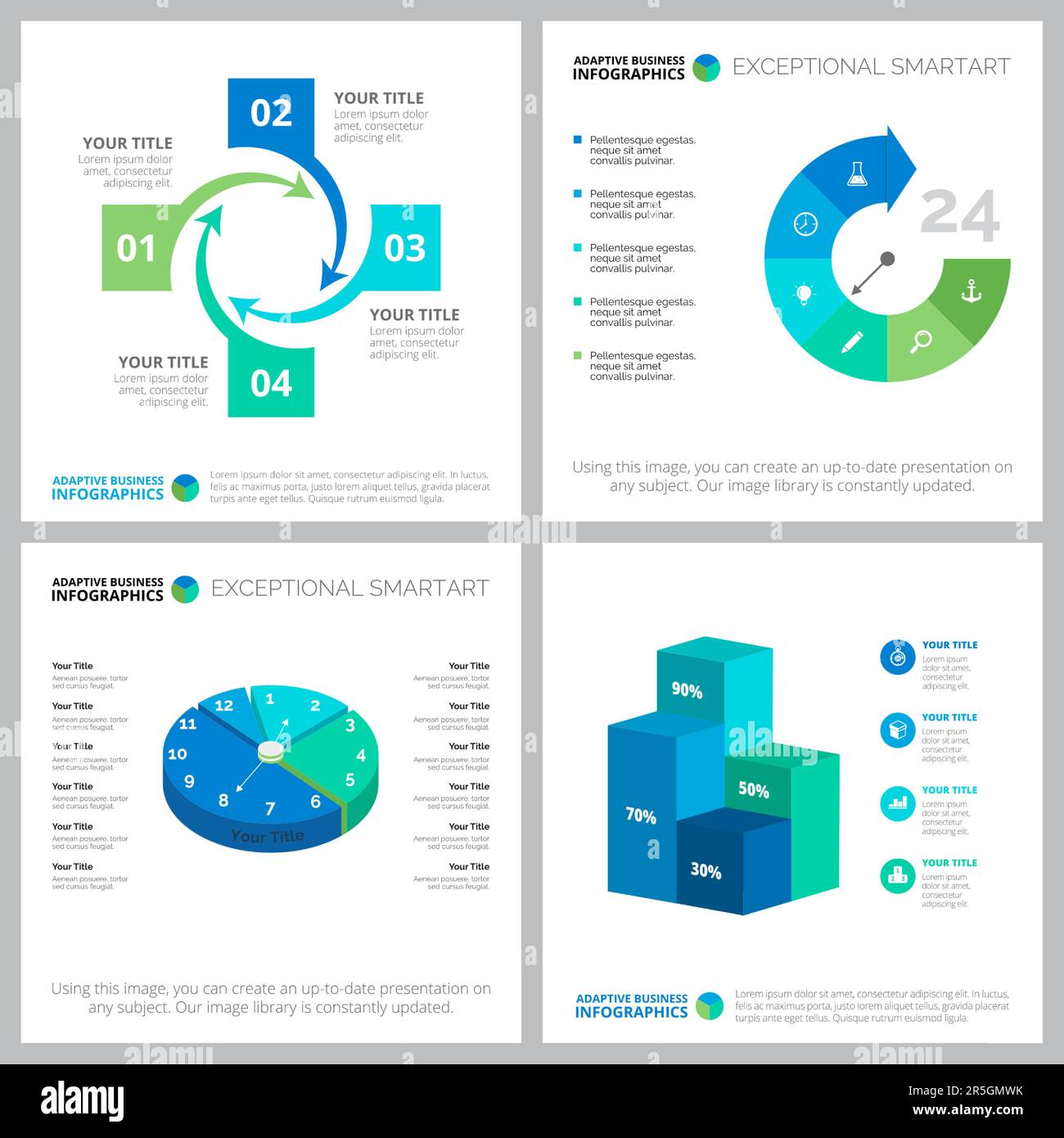 Collage of original management concept infographic charts Stock Vector ...