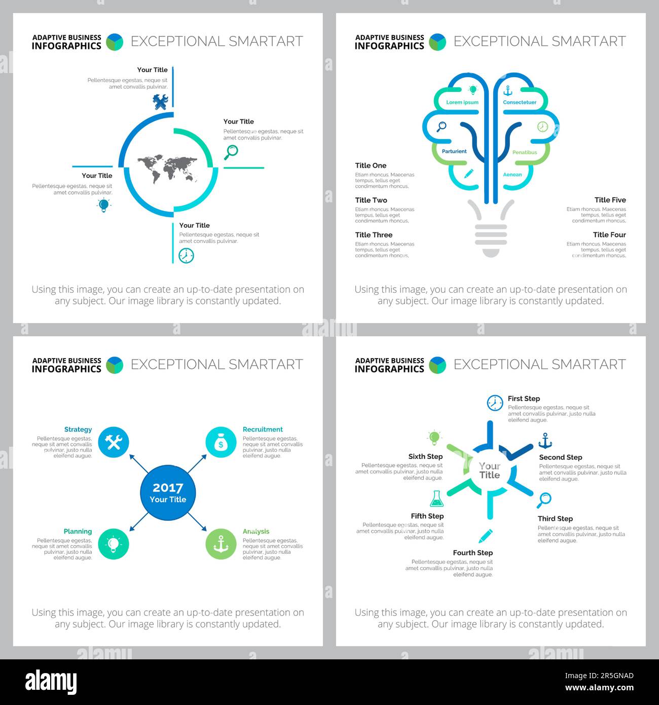 Set of creative business graphic designs for project management Stock ...