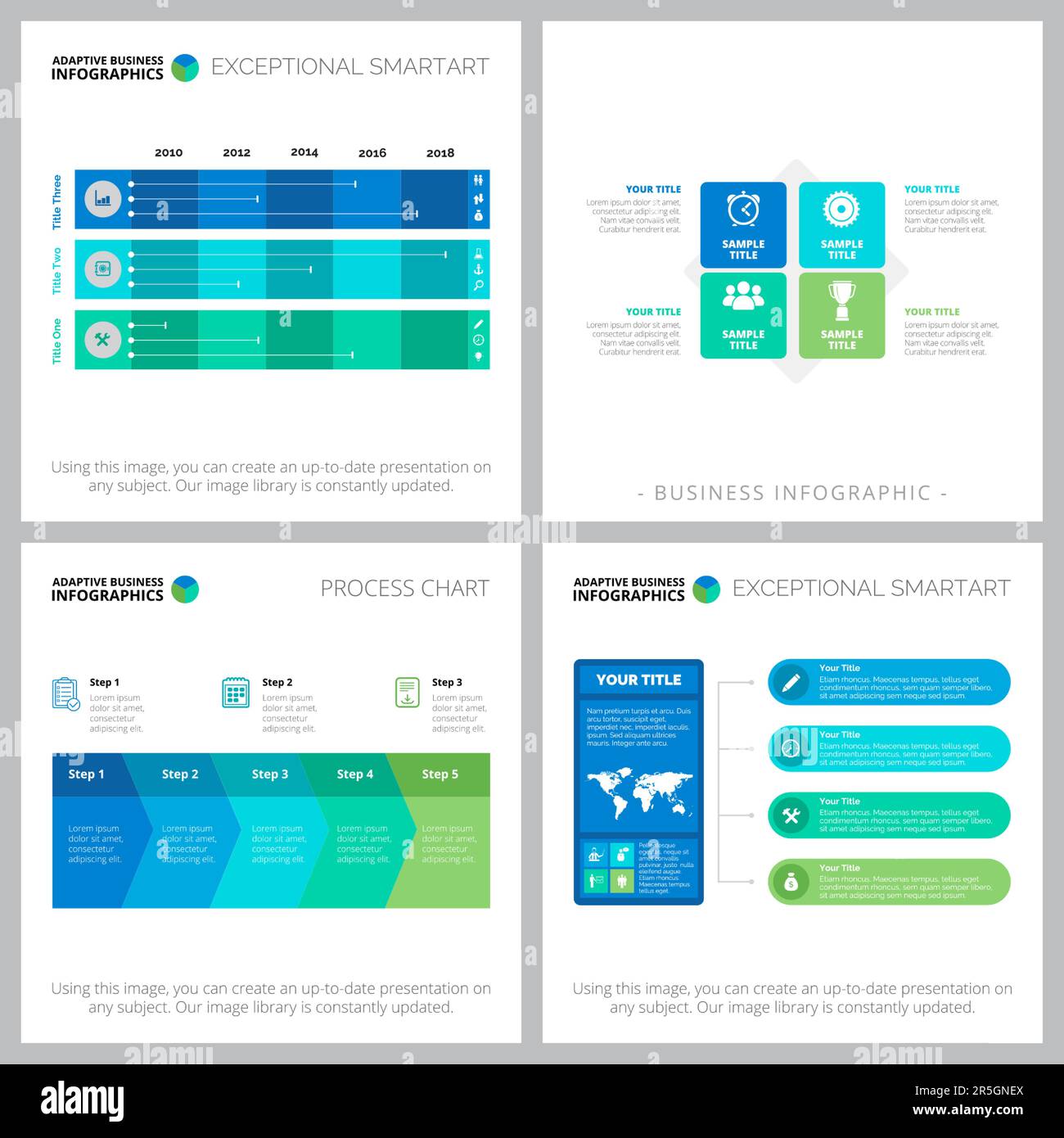Collage of original infographic diagrams with geometric elements Stock ...