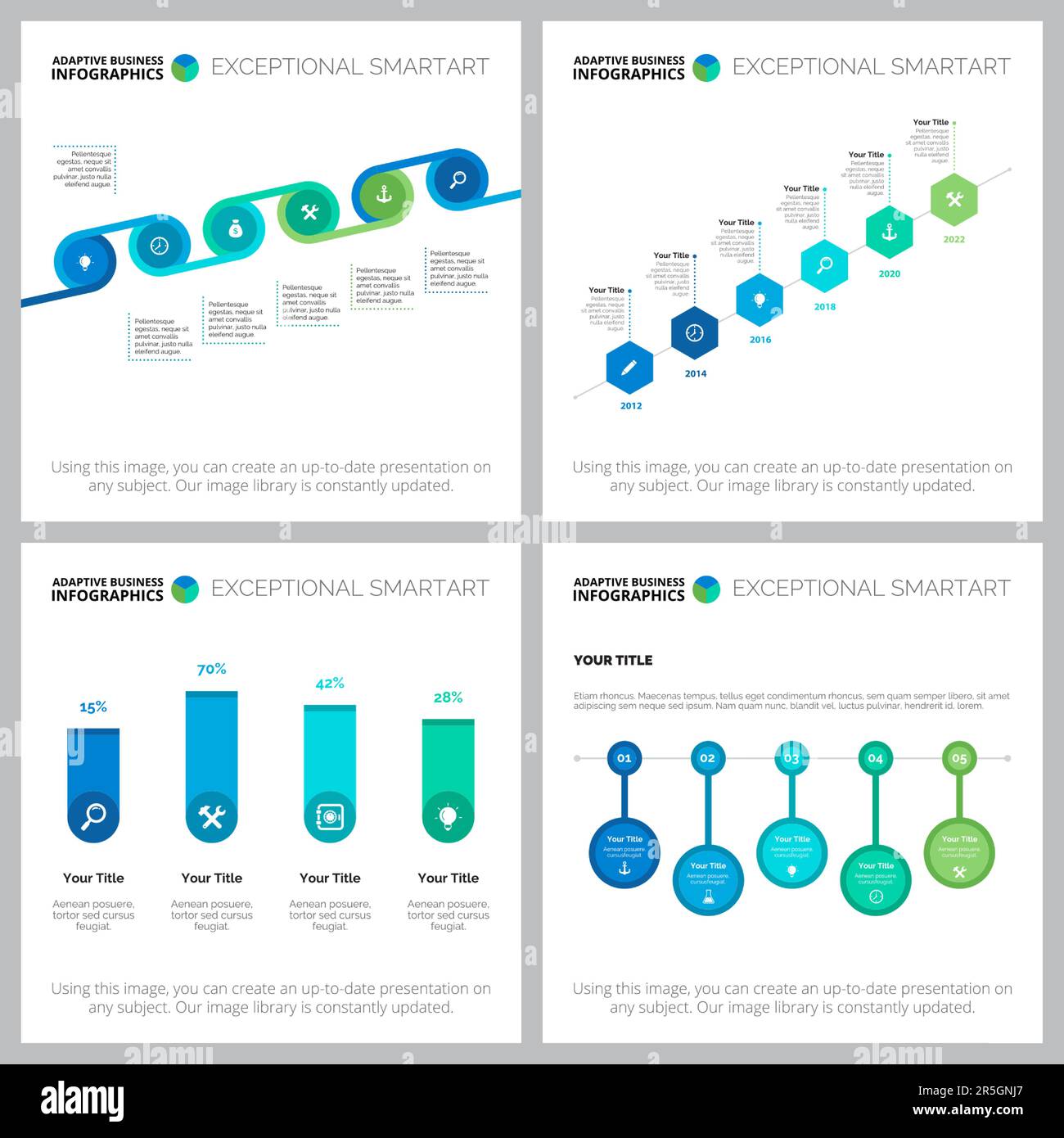 Collage of graphic business infographic designs Stock Vector Image ...