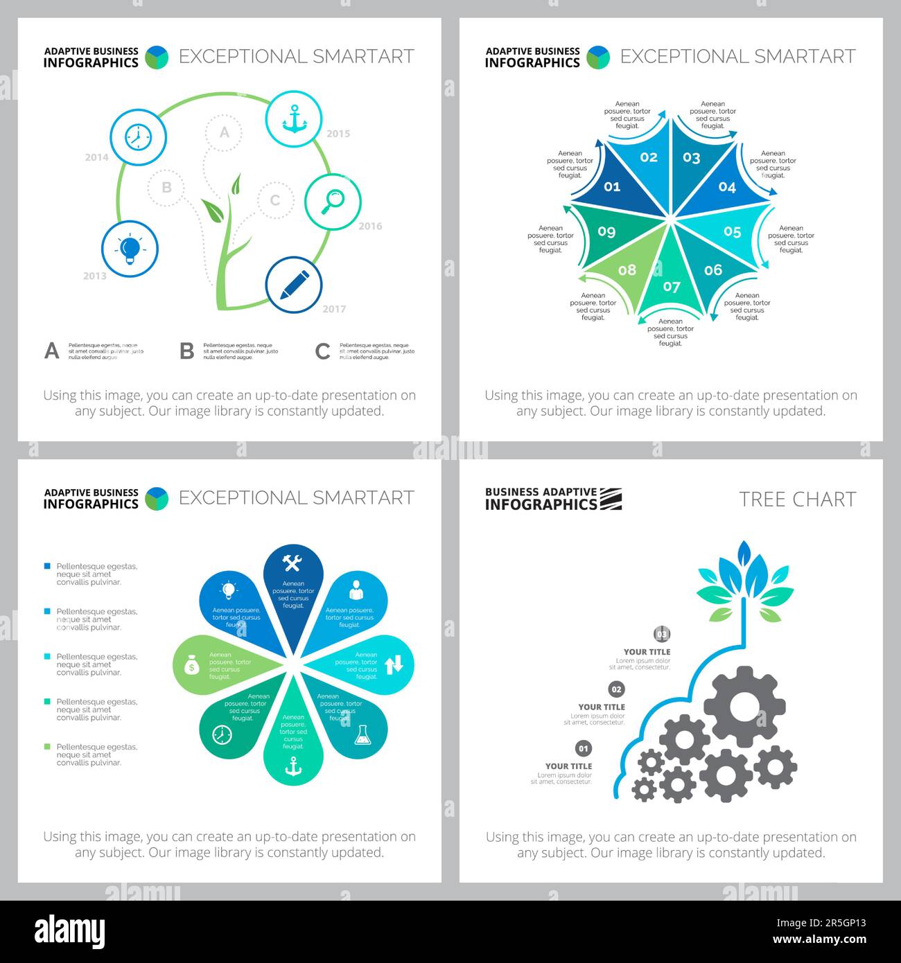 Set of creative business infographic charts for management Stock Vector ...