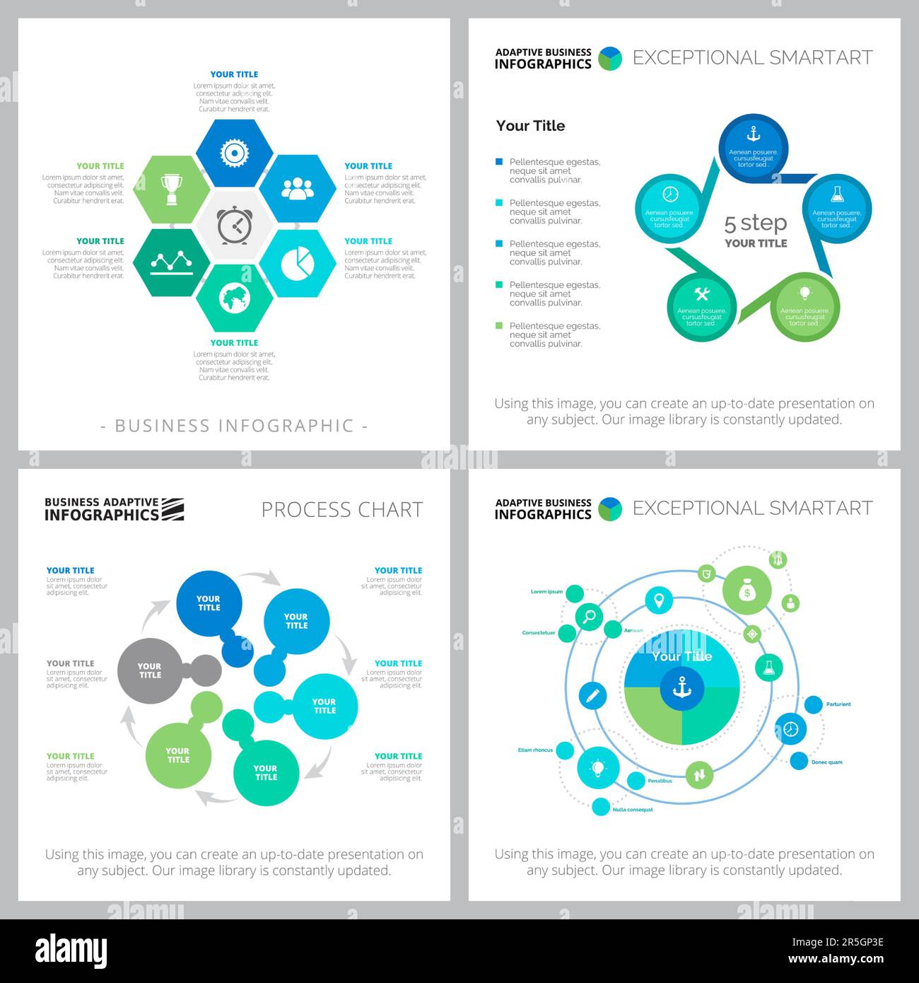 Set of original marketing or production concept graphic charts Stock ...