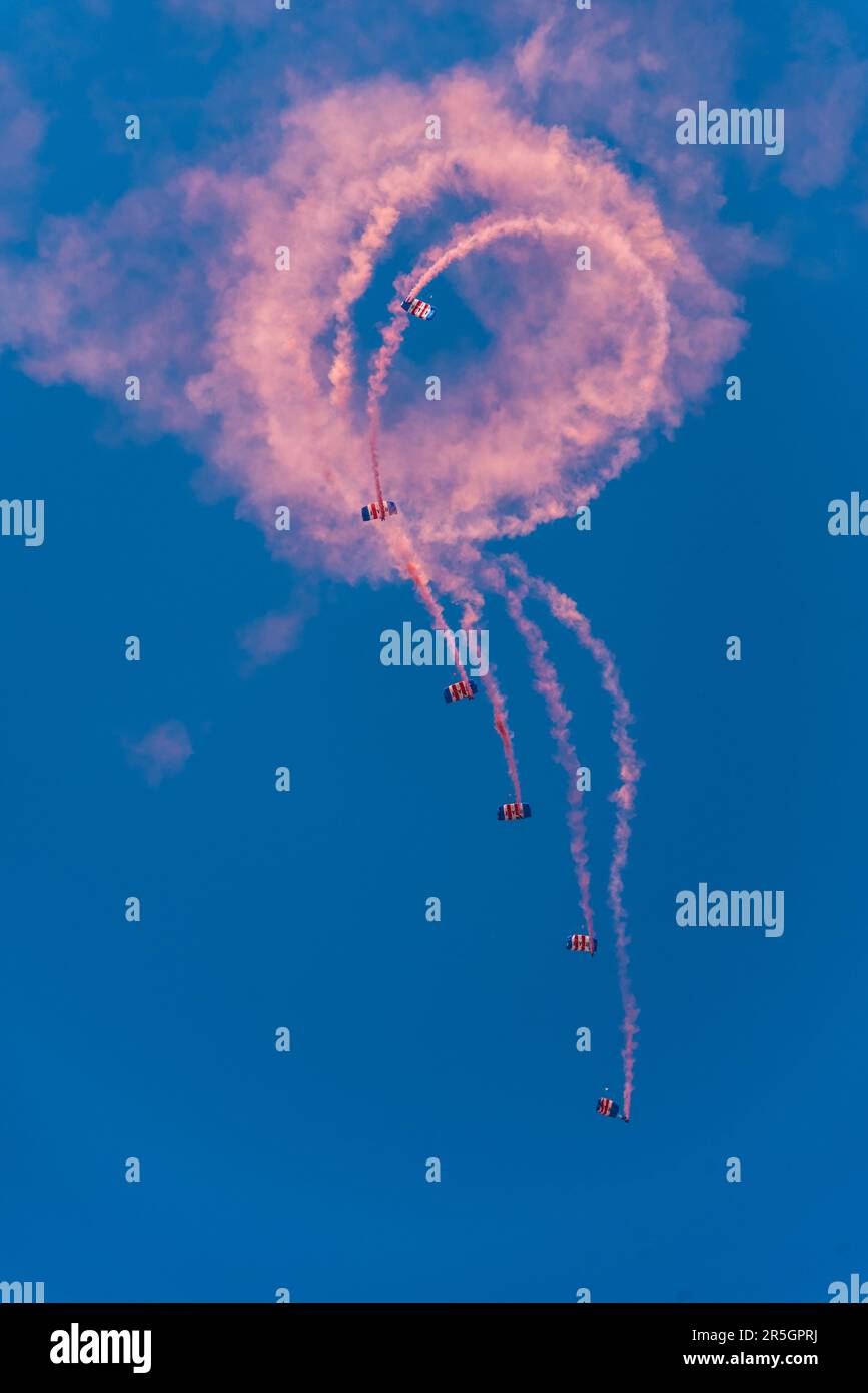 RAF Falcons Parachute Display Team at Midlands Air Festival 2023 Stock ...