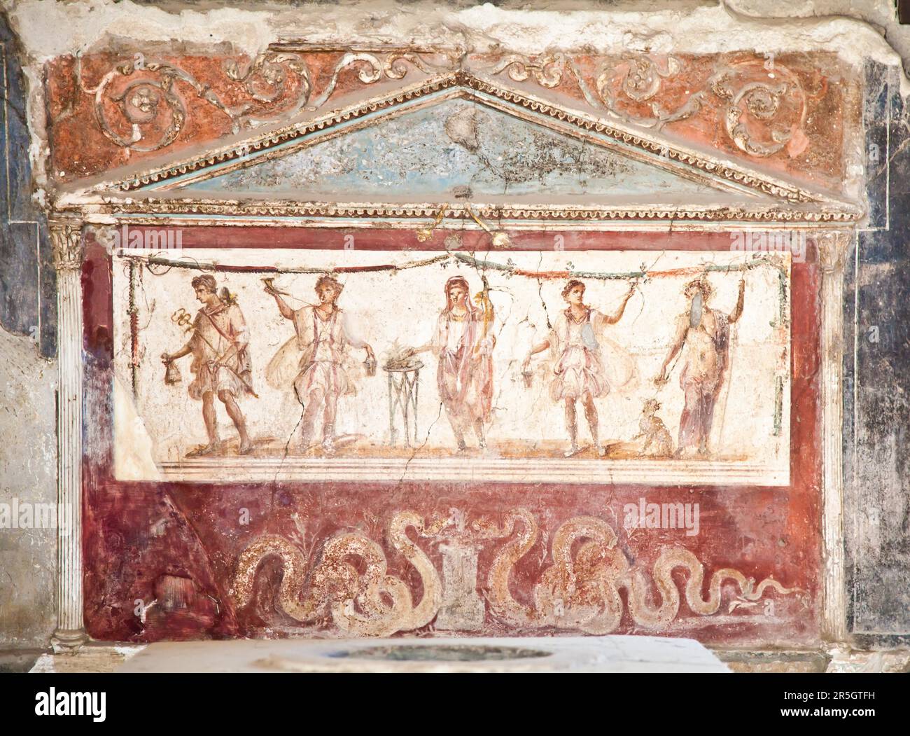 Detail of Pompeii site. The city of was destroyed and completely buried ...