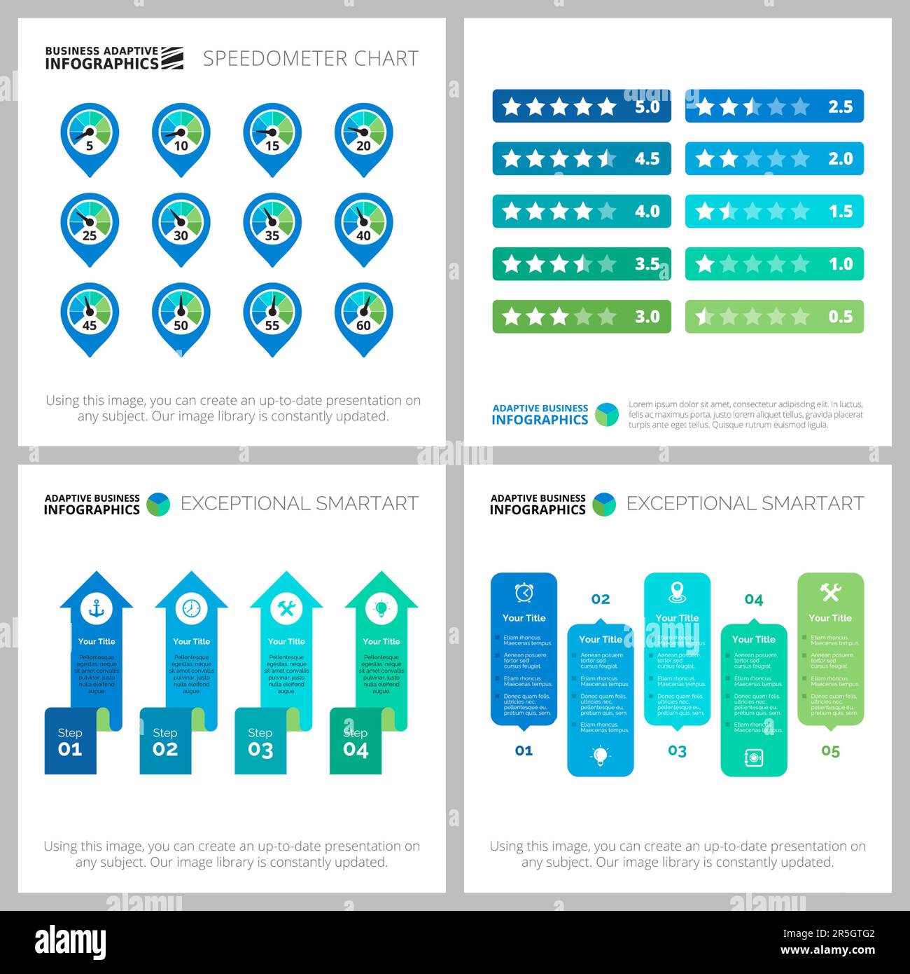Set of original business graphic designs for project management Stock ...