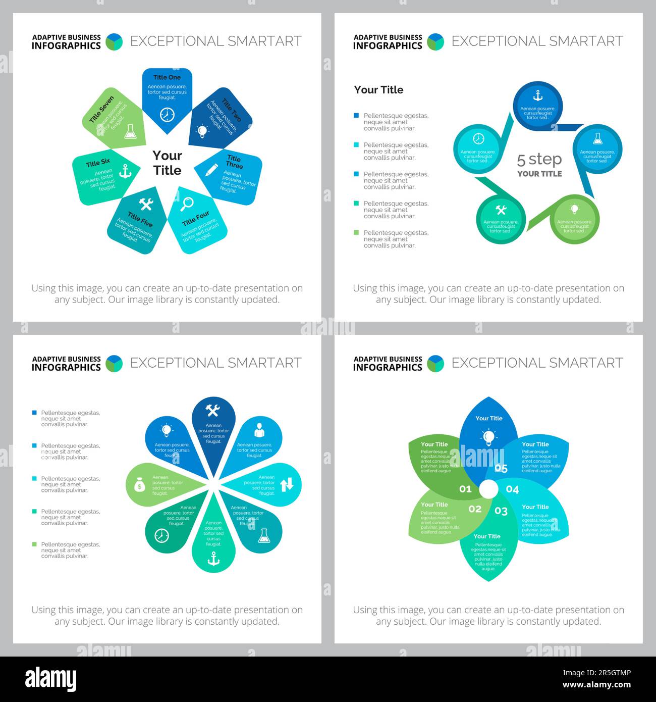 Collage of creative business infographic diagrams for management Stock ...