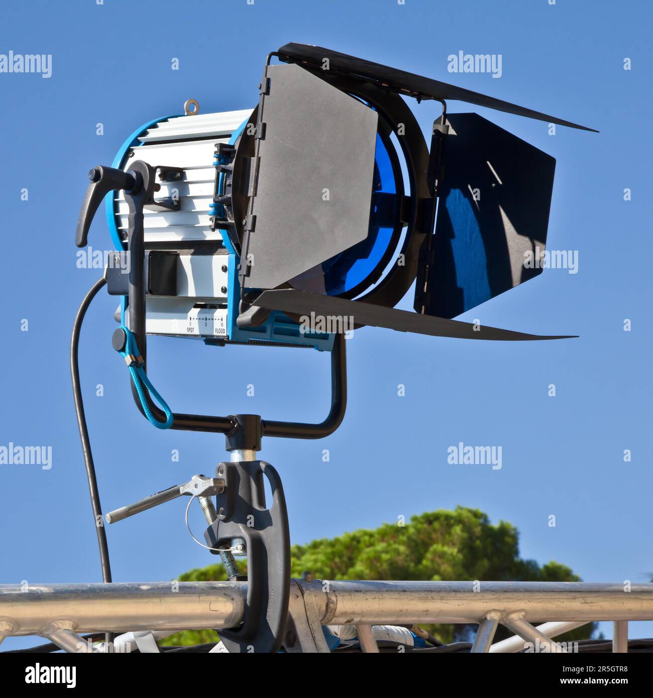 Reflector in an outdoor theater with blue sky background Stock Photo ...