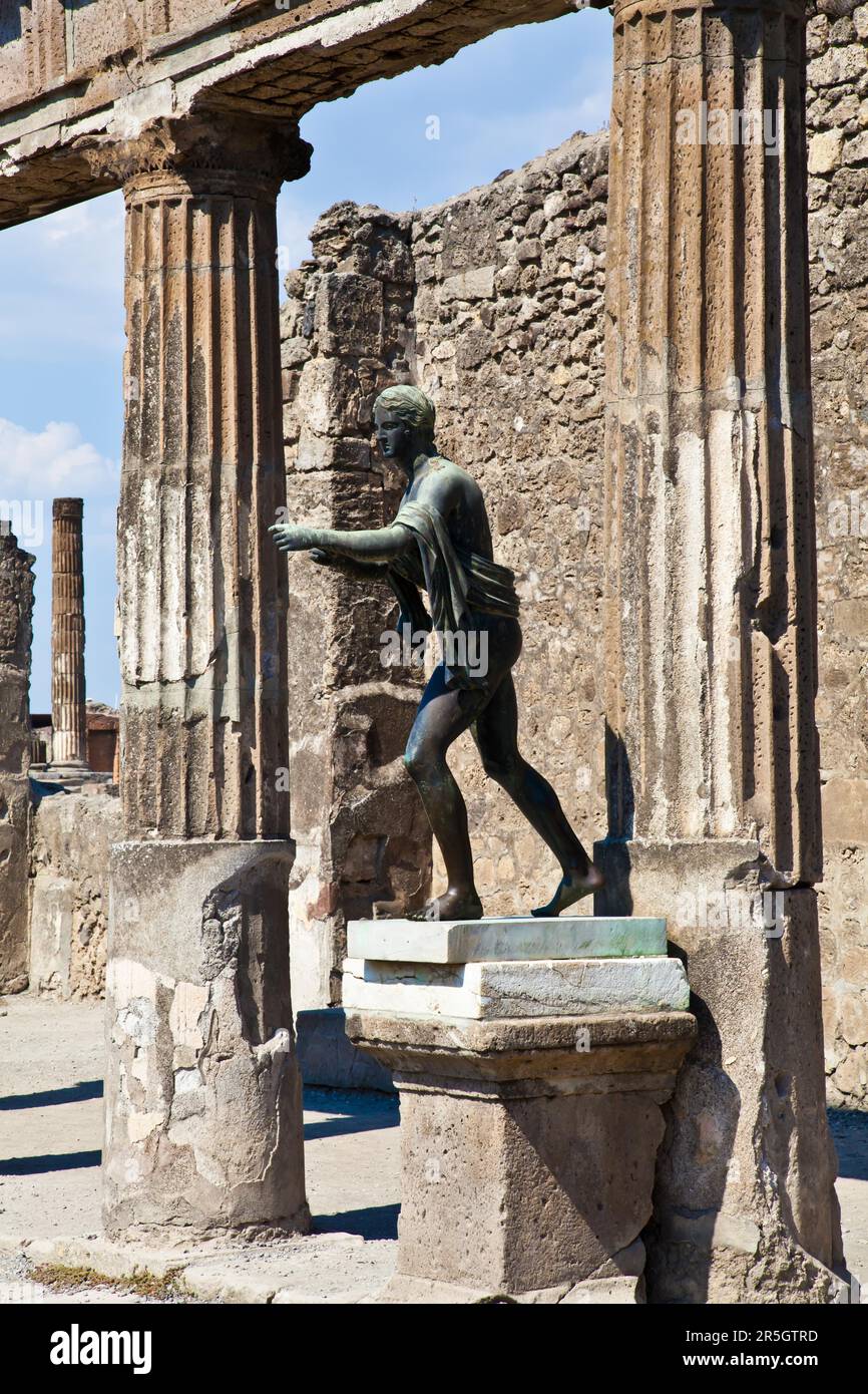 Detail of Pompeii site. The city of was destroyed and completely buried ...