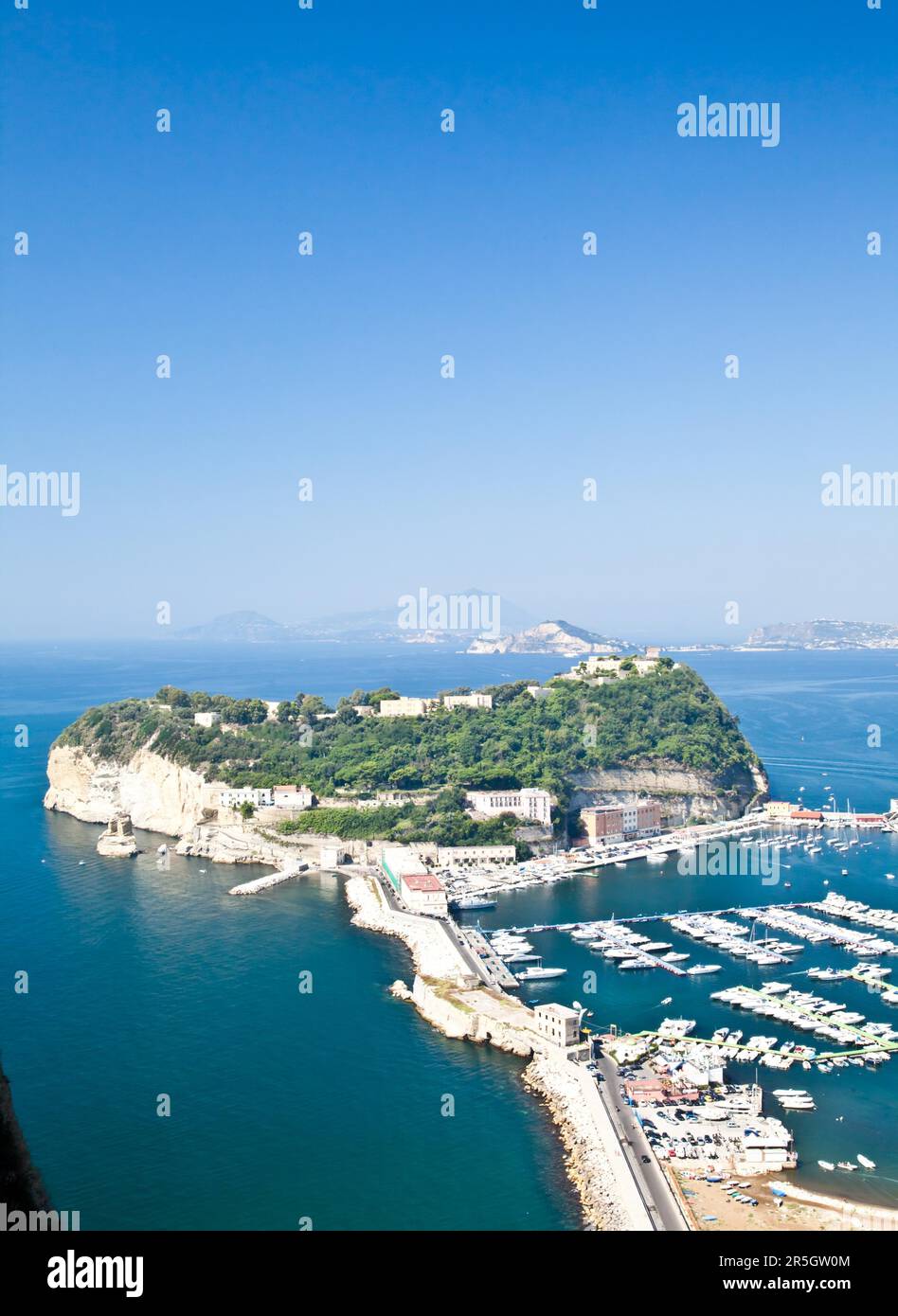 View of Naples Gulf from Pozzuoli. Ischia and Procida Isles on the ...