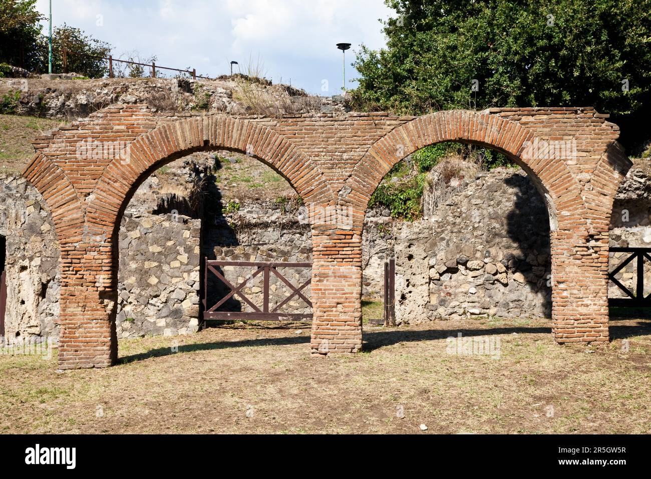 Detail of Pompeii site. The city of was destroyed and completely buried ...