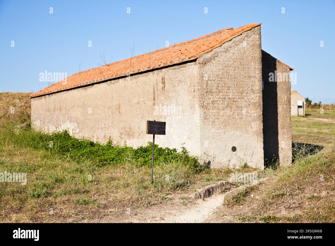Tarquinia, Italy. This is the entrance of an Etruscan tomb (around 470 ...
