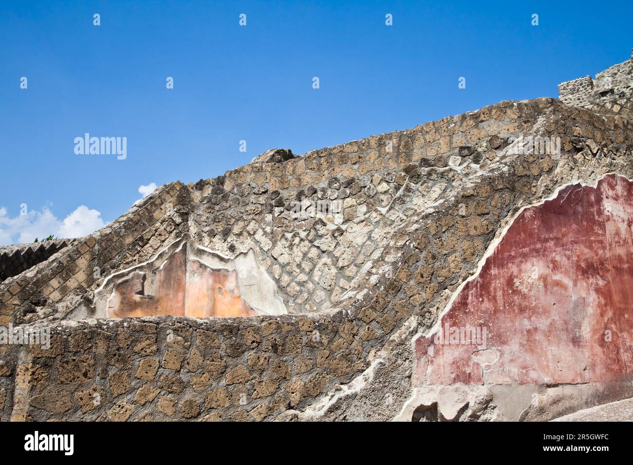 Detail of Pompeii site. The city of was destroyed and completely buried ...