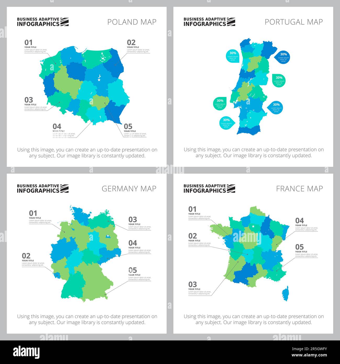 Set of creative business infographic diagrams with maps Stock Vector ...