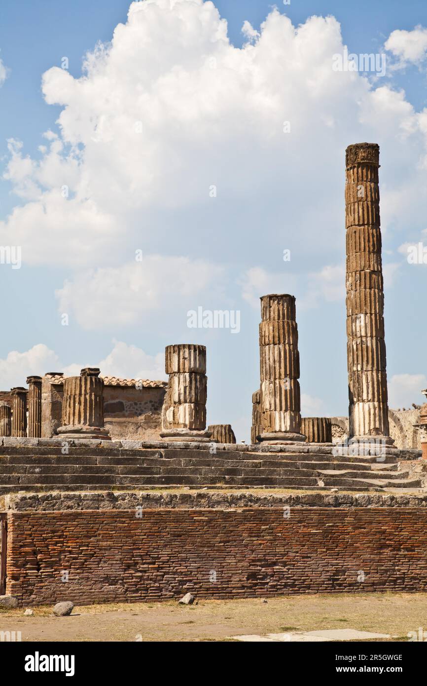 Detail of Pompeii site. The city of was destroyed and completely buried ...