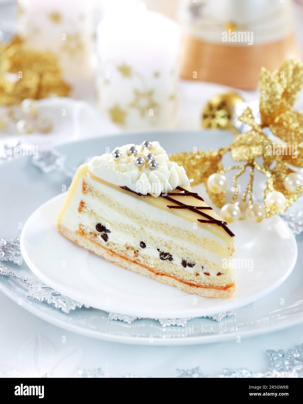 Delicious marchpane cake for Christmas Stock Photo - Alamy