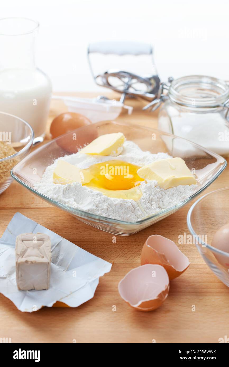 Baking ingredients for cake and cookies Stock Photo - Alamy
