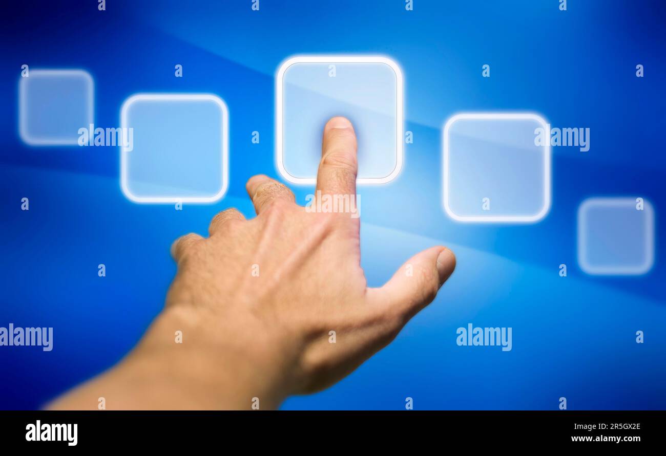 illustration of pointing a display Stock Photo - Alamy