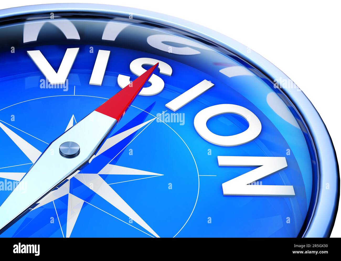 high resolution rendering of a compass with a vision icon Stock Photo ...
