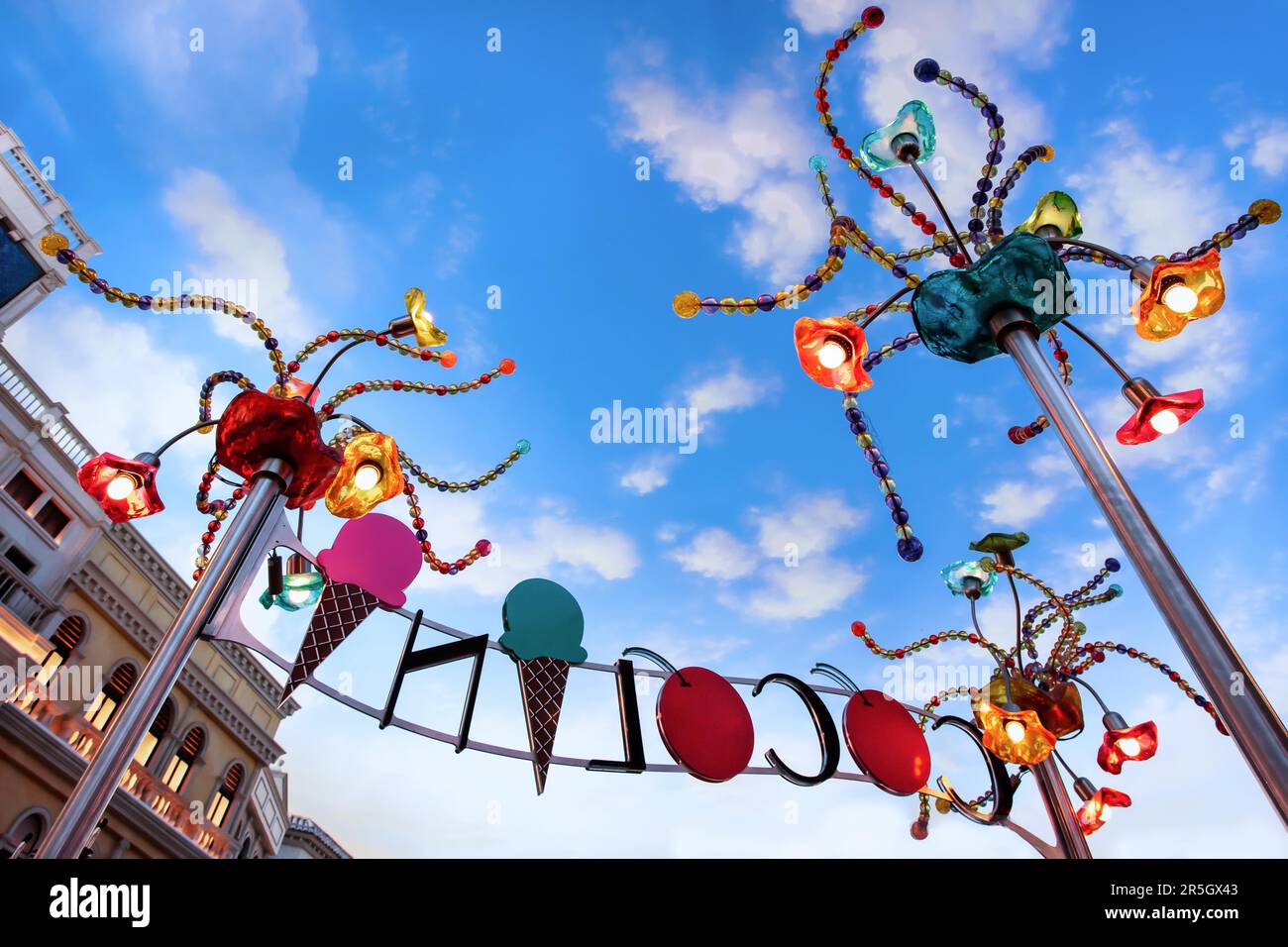 Arty Lights in St Mark's Square Venetian Hotel Las Vegas Stock Photo ...