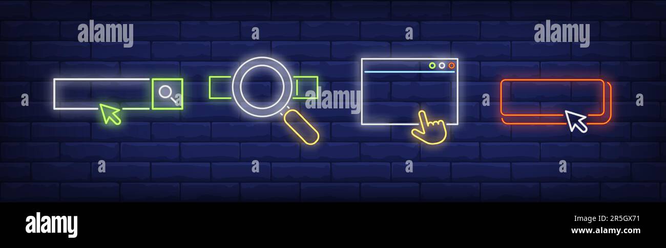 With illuminated search symbol Stock Vector Images - Alamy