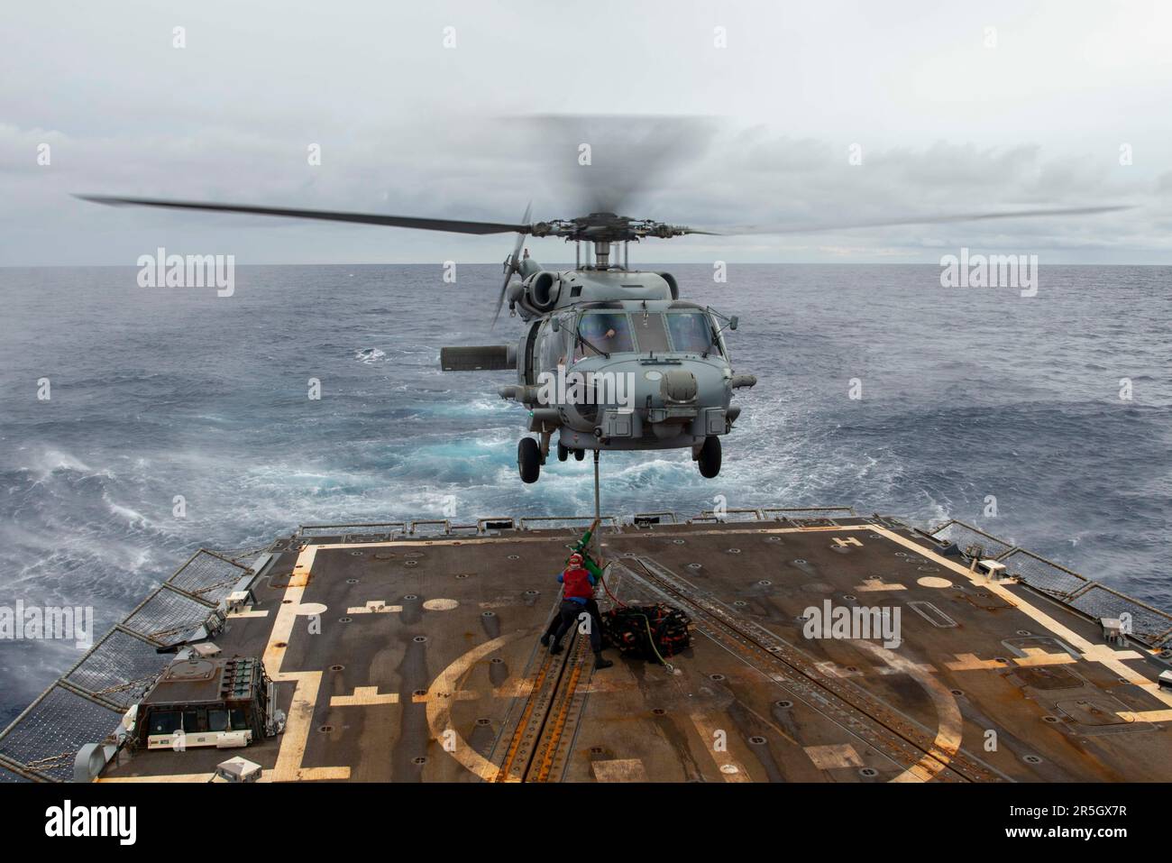 230530-N-MK109-1135 PHILIPPINE SEA (May 30, 2023) U.S. Sailors hook the ...