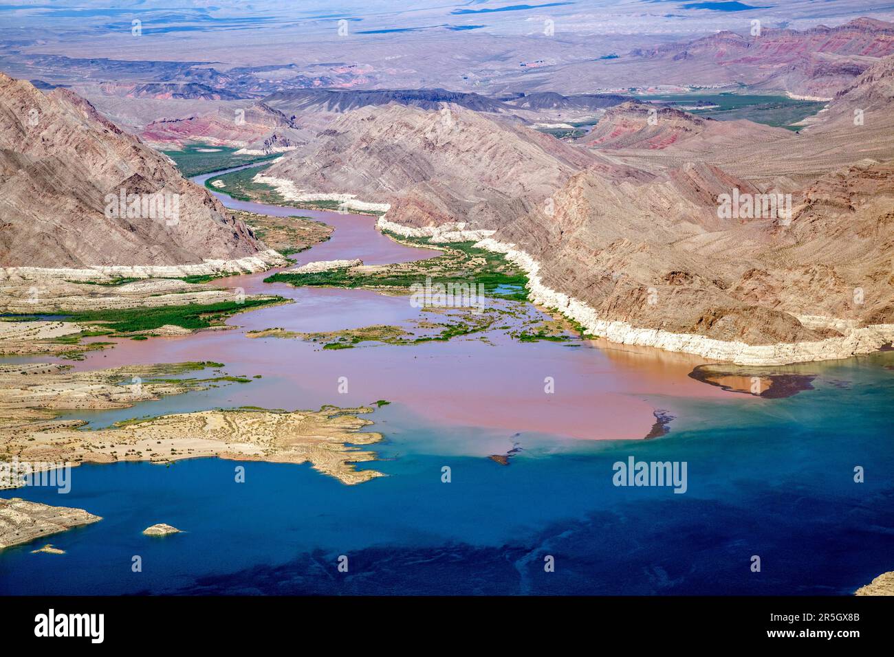 Colorado River Joins Lake Mead Stock Photo - Alamy