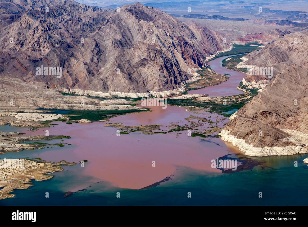 Colorado River Joins Lake Mead Stock Photo - Alamy